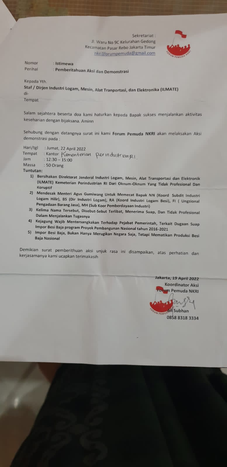 Demo Di Kemenperin Ceri Aneh And Lucu Serta Terkesan Bagian Dari Upaya Mengorbankan Kroco Pada